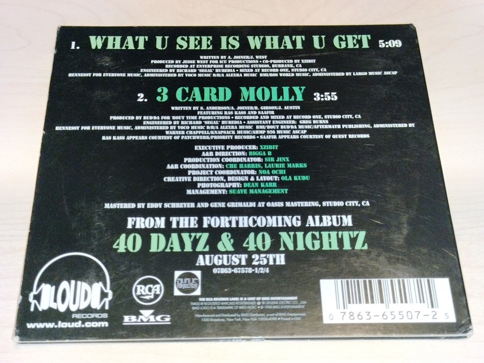 What U See Is What U Get / 3 Card Molly [CD] Xzibit Vintage classic hip ...
