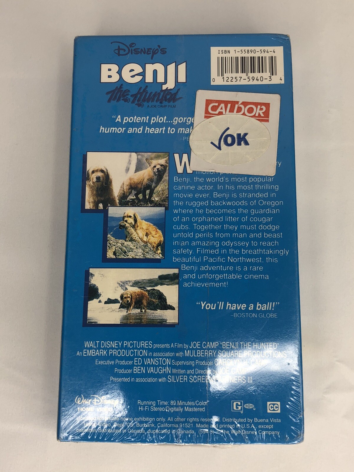 New Walt Disney Benji The Hunted VHS cassette Tape, Canine Dog ...