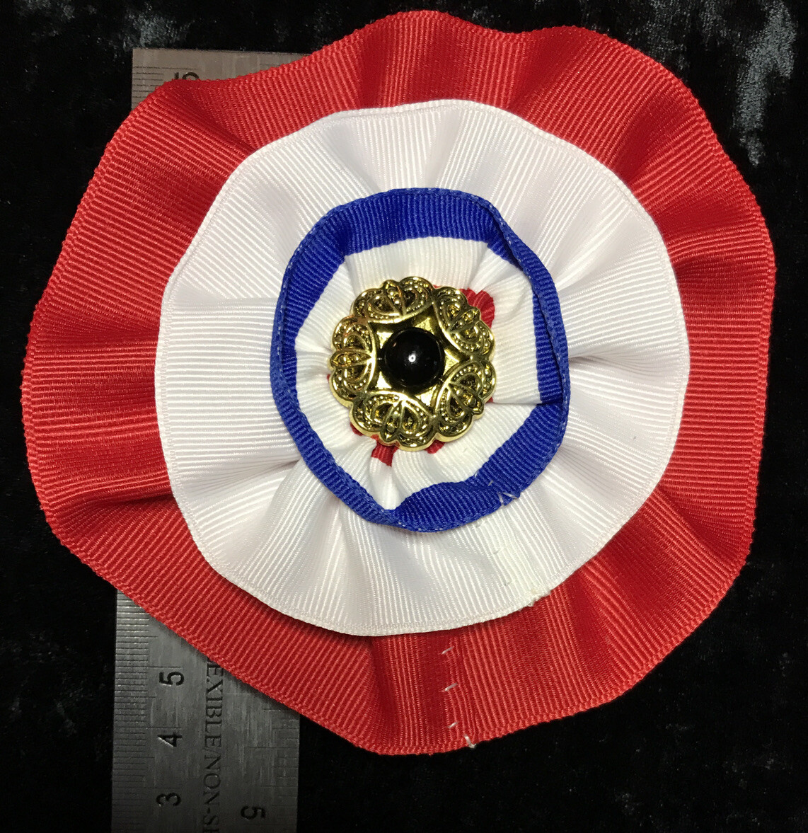 Cockade Red, White, Blue, White With Gold Tone Accent. 4 1/2 ...