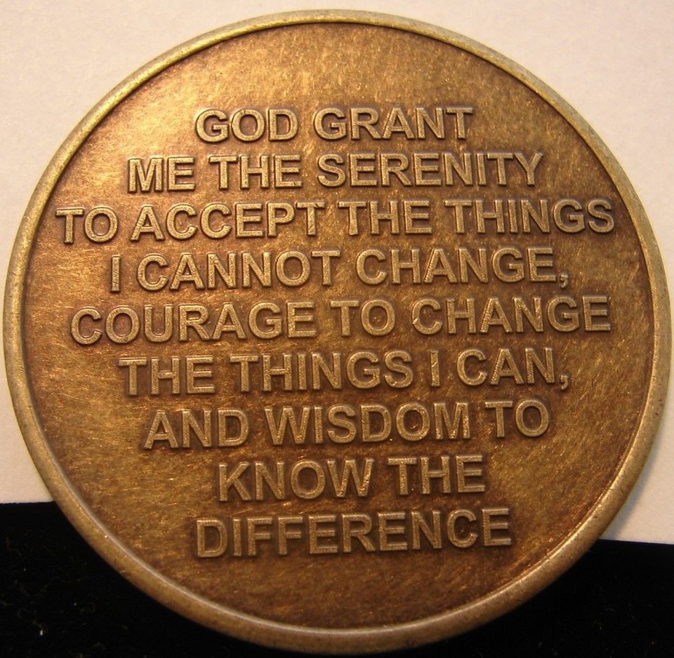 Alcoholics Anonymous AA 5 Year Bronze Medallion Token Coin Chip ...