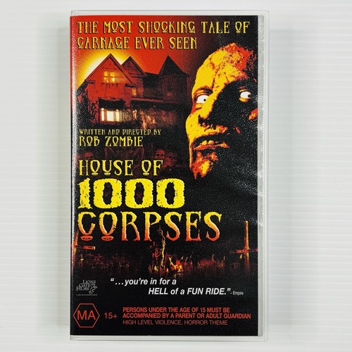House Of 1000 Corpses VHS Tape PAL Rob Zombie Horror Tracked Postage ...