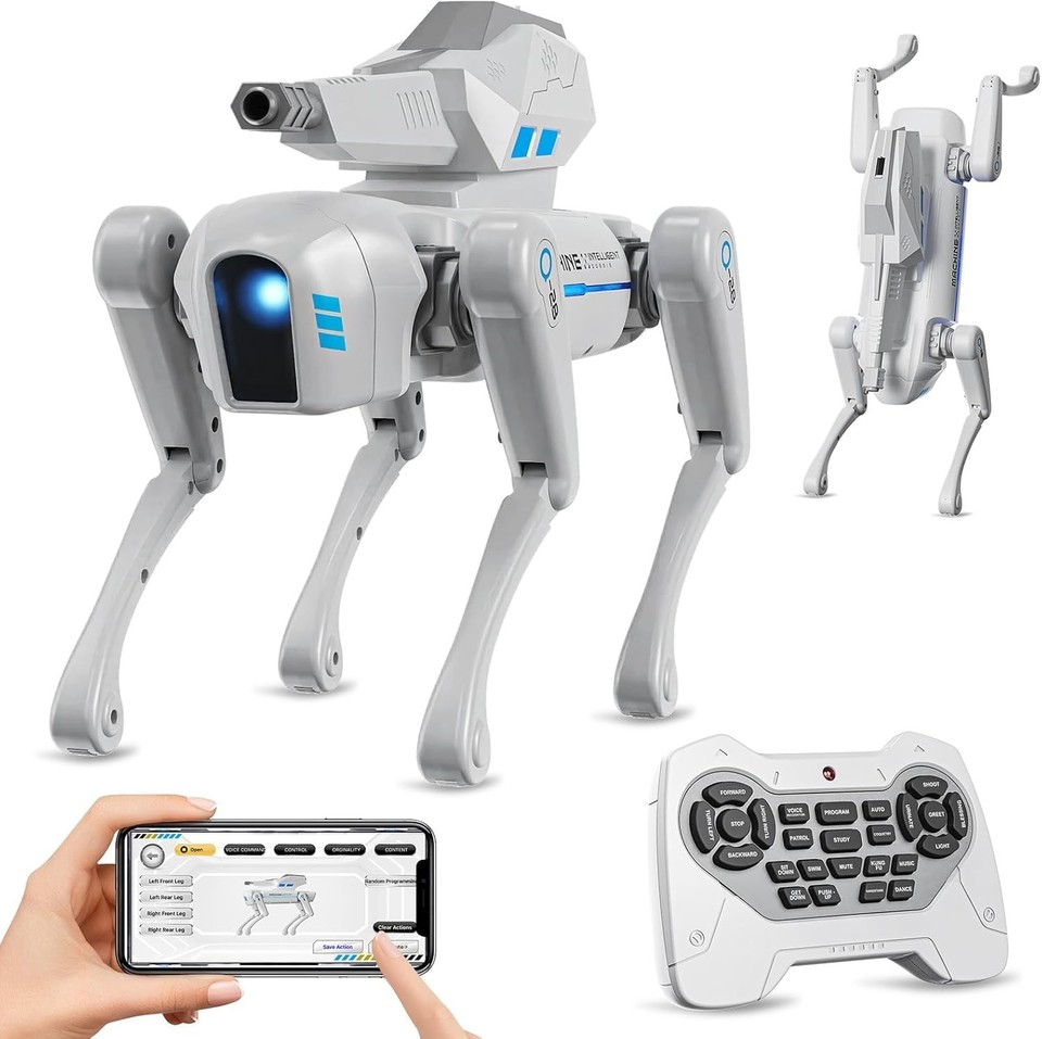 Smart Robot Dog for Kids, Interactive STEM Robot Pet with Blaster ...