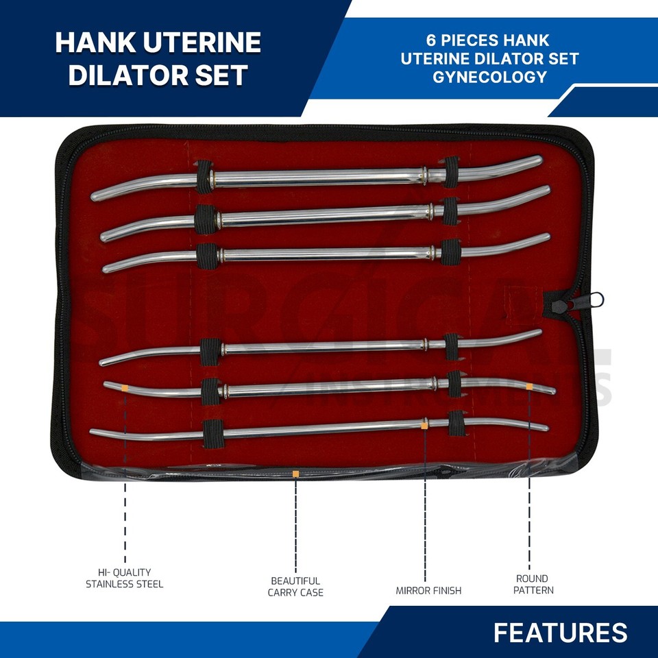 6 Pcs Hank Uterine Dilator Set Gynecology Surgical Instruments German ...
