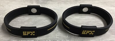 (LOT OF 2) EFX Hologram Silicon Balance Wristband Black/Yellow - M- NEW ...