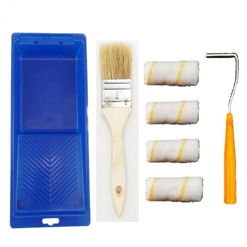 Blue Paint Roller Set Polyester Paint Brush Short Nap Roller Covers ...