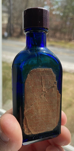 PURETEST IODINE COBALT BLUE 1 OZ POISON BOTTLE skull/bones label RIB ...