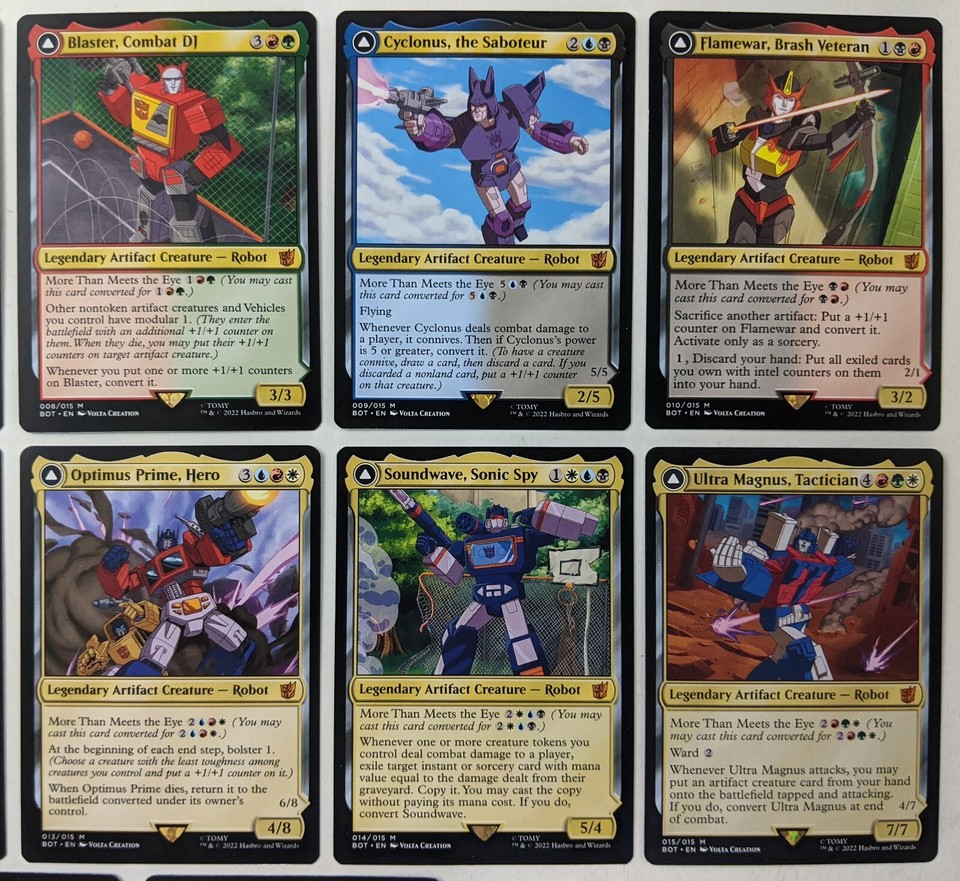 Transformers MTG Complete Set 17 Card Magic the Gathering BOT Universes ...