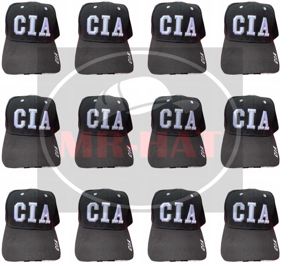12 CIA HATS Bundle Baseball Cap Adjustable Black Headwear Lot | eBay