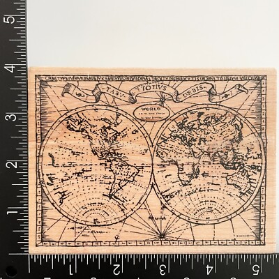 Stampendous Old World Map Globe R163 Wood Mounted Rubber Stamp | eBay