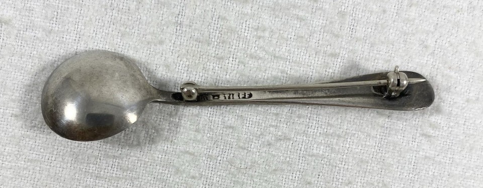 Vintage STIEFF Sterling Silver Repousse Floral Pattern Spoon Brooch | eBay