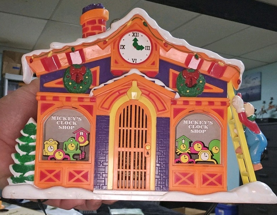 Mr Christmas Mickey’s Clock Shop 1993 Disney Animated Musical Lights ...