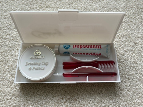 VTG Celebrity Travel Kit Case Pepsodent Toothpaste Red Toothbrush Pill ...