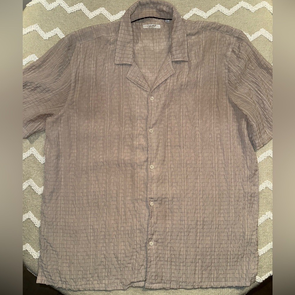 Bruno Milano Men's Beige Button-Up Shirt - Gem