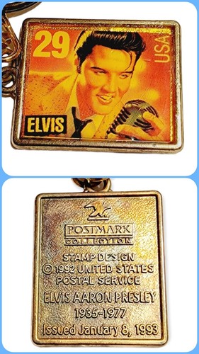 Elvis Presley Postage Stamp Keychain USPS Postal Service Commemorative ...