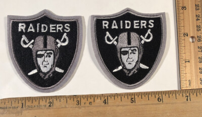 Lot Of 2 Las Vegas Oakland Raiders Shield Logo Patch NFL Football Gray ...