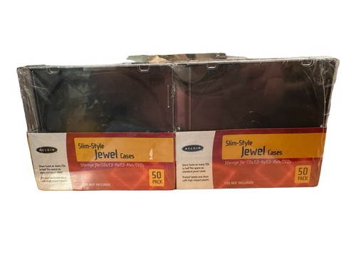Belkin Slim Style Jewel Cases 100 DVD or CD's Storage NEW 2 Packs of 50 ...
