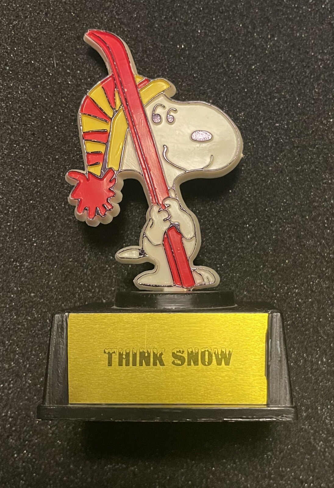 1958 Snoopy Peanuts Aviva Think Snow Ski Statue | eBay