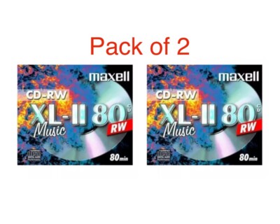 2 x Maxell CD-RW Audio XL-II Silver Digital Music Rewritable x4 Speed ...