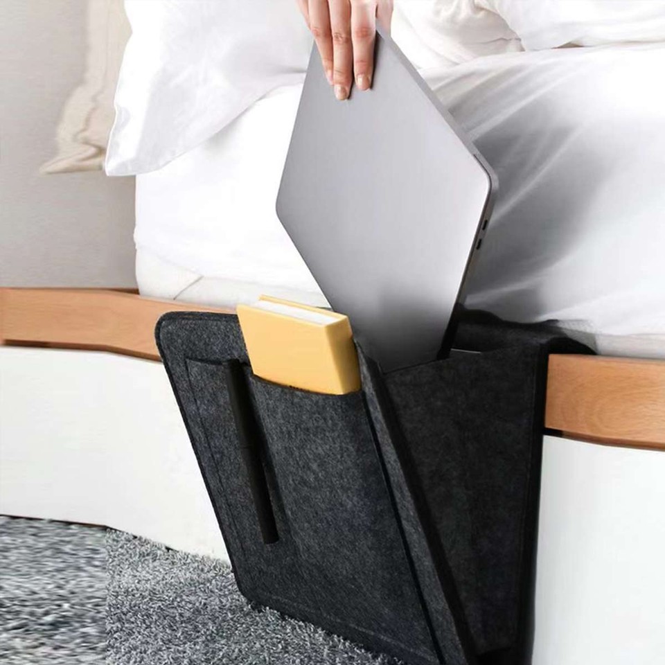 US Bedside Storage Organizer Couch Remote Control Caddy Bed Table ...