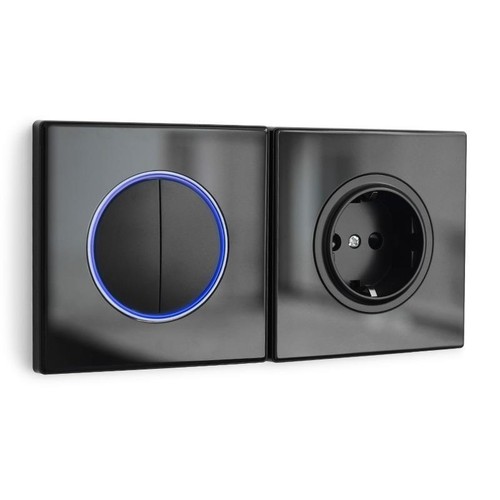 Wall Light Switches Big Button EU Electrical Sockets 1-4 Gang Power LED ...