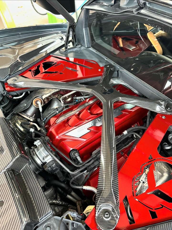2020/2024 CORVETTE C8 ENGINE Jake Edition Edge Red Metallic SIDE PANELS ...