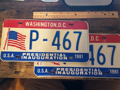 1981 Presidential Inauguration Reagan Inaugural License Plate (P-467 ...