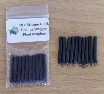 20 x Standard Black 2mm Silicone Quick Change Waggler Float Adaptors ...