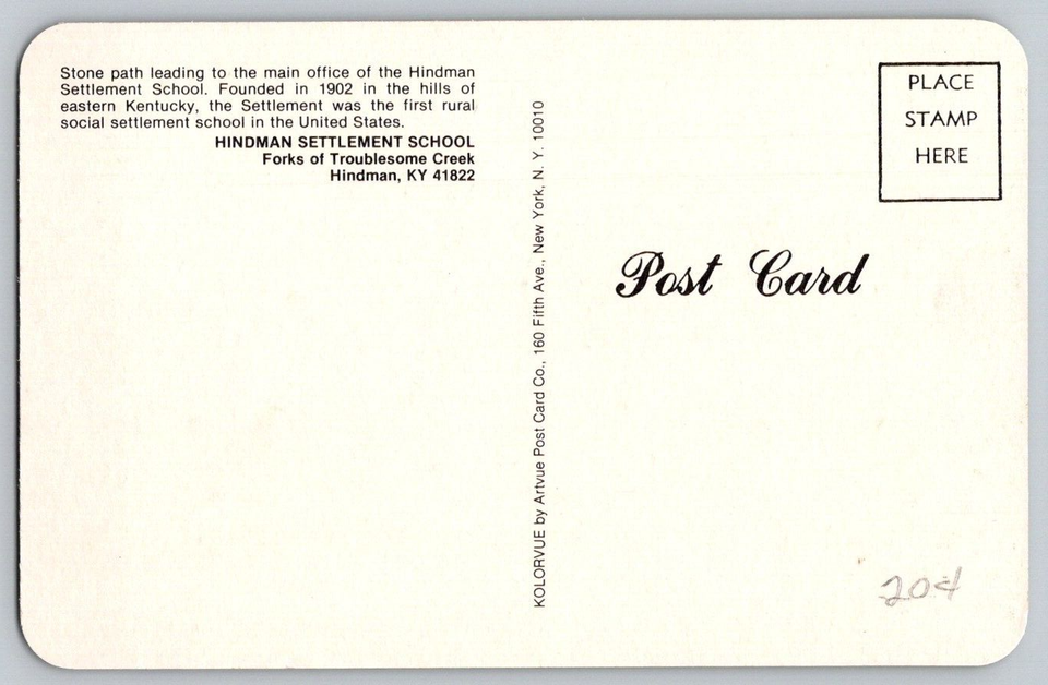 Postcard~ Path To Main Office~ Hindman Settlement School~ Hindman, KY ...