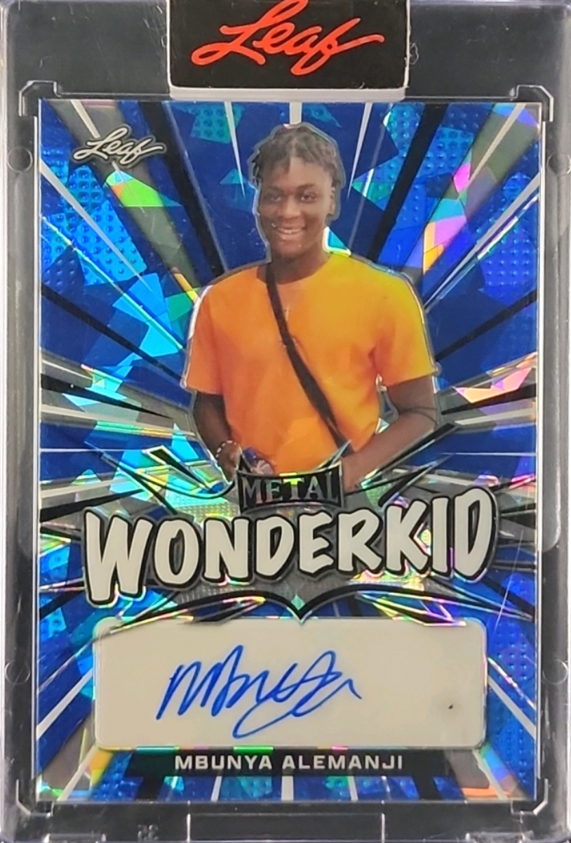 2022 LEAF METAL WONDERKID CRYSTAL BLUE MBUNYA ALEMANJI AUTO /20 #WK-MA1 ...