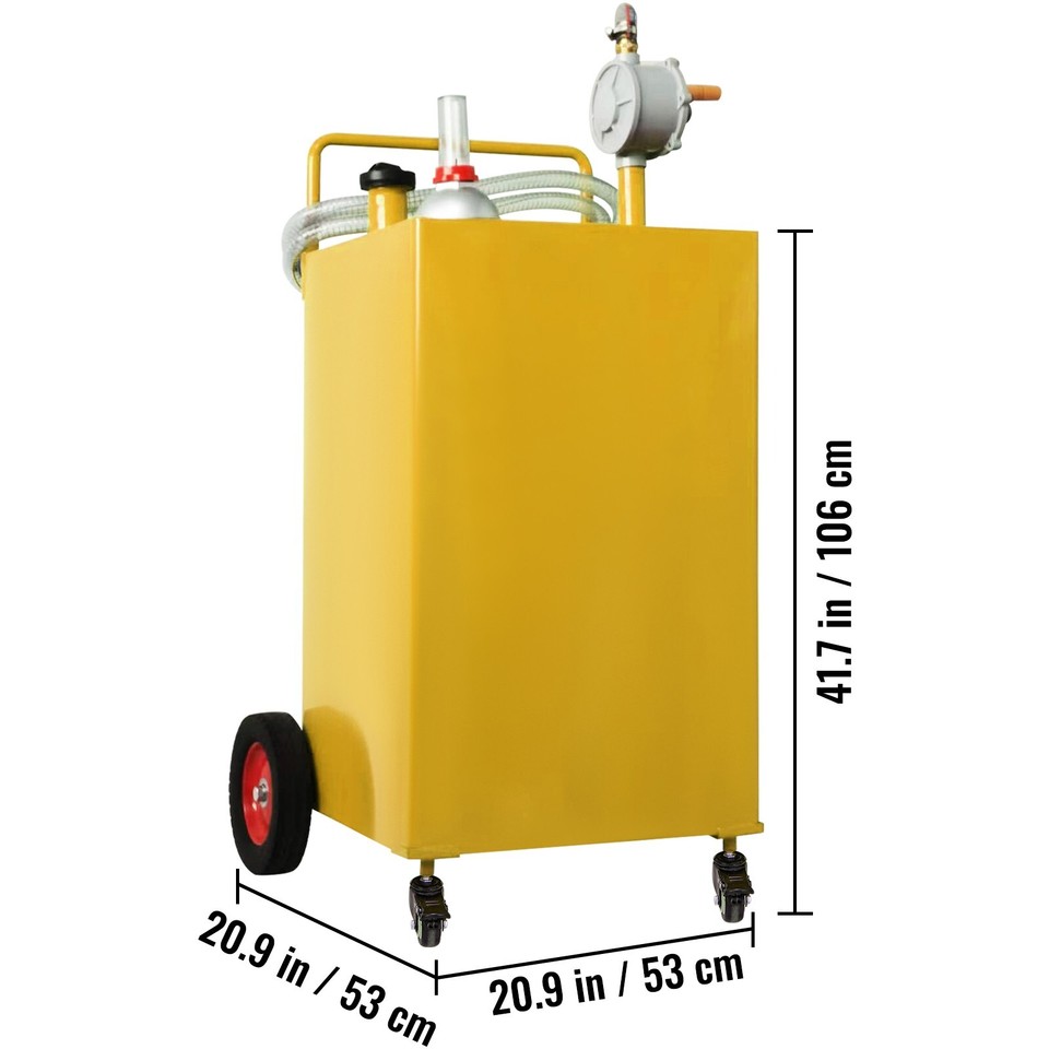 Fuel Caddy Fuel Storage Tank 35 Gallon 4 Wheels with Manuel Pump ...