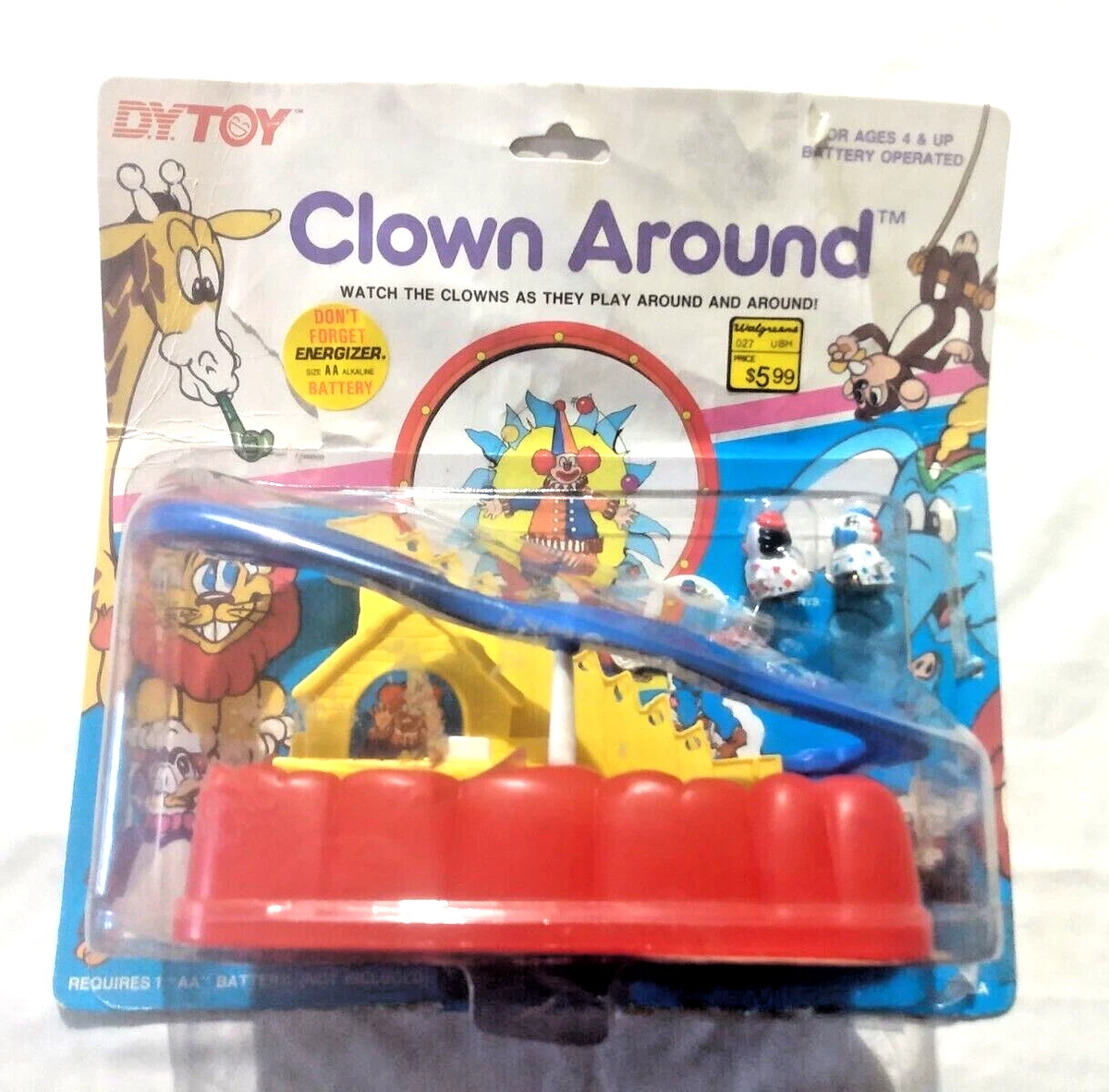 Clown Around Battery Operated Toy, 1990 Dah Yang Toys