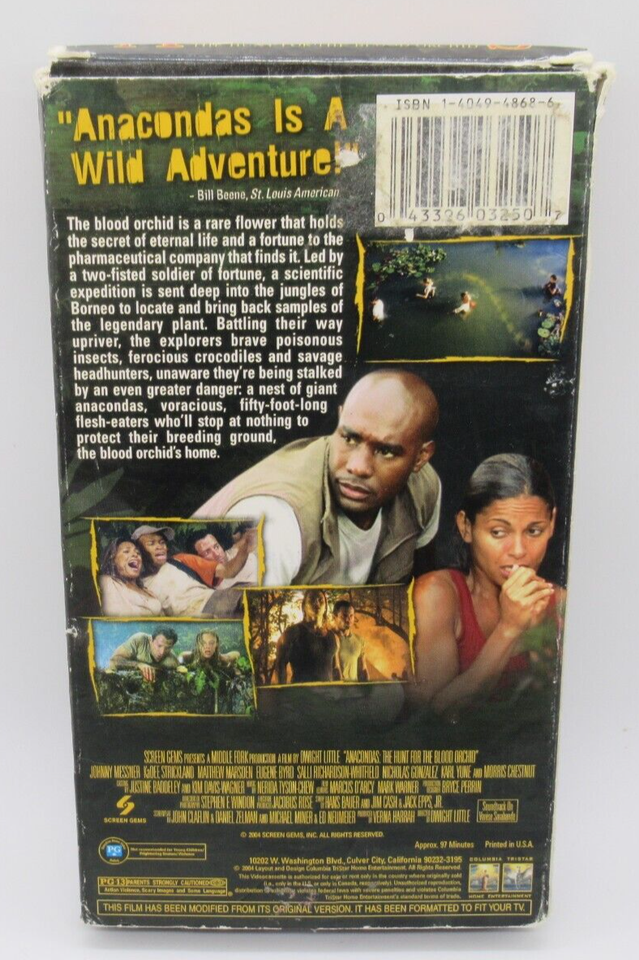 ANACONDAS: HUNT FOR THE BLOOD ORCHID VHS VIDEO MOVIE, JOHNNY MESSNER ...