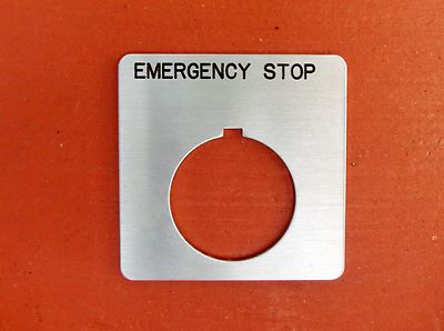 EMERGENCY STOP Legend Plate NEW | eBay