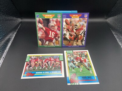 Joe Montana Jerry Rice Roger Craig 4 NFL Card Lot - San Francisco 49ers ...