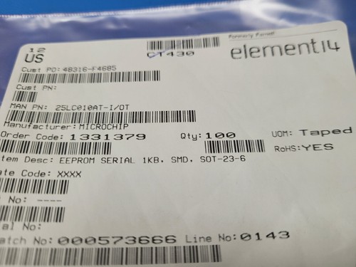 (10 PC) 25LC010AT-I/OT MICROCHIP EEPROM Memory IC 1Kbit SPI 10 MHz SOT ...