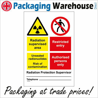 HA229 RADIATION SUPERVISED AREA UNSEALED RADIONUCLIDES SIGN LABORATORY ...