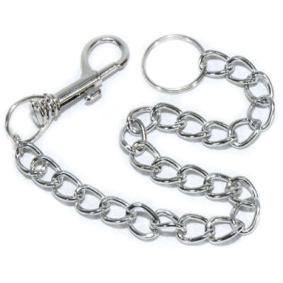 Long Chain Key ring & Clip Extra Strong Silver Hipster Wallet Belt Ring ...