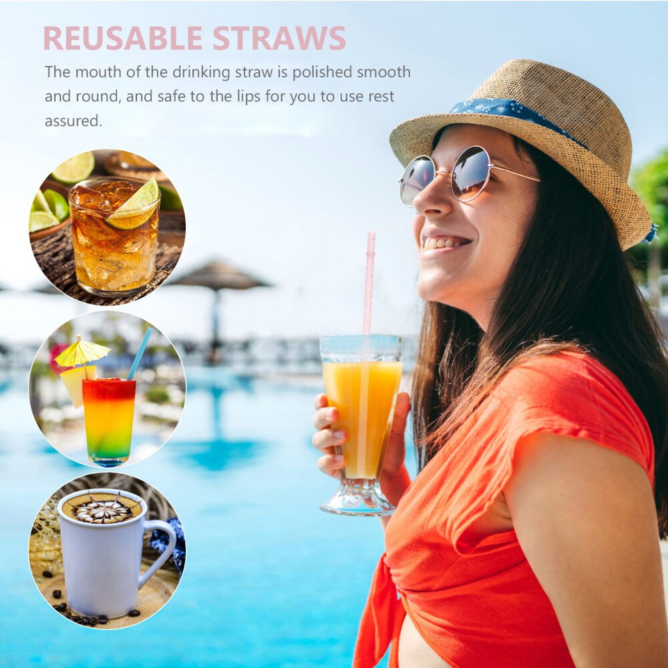 25pcs Reusable Straws Long Straws Festival Drinks Straws for Drinking ...