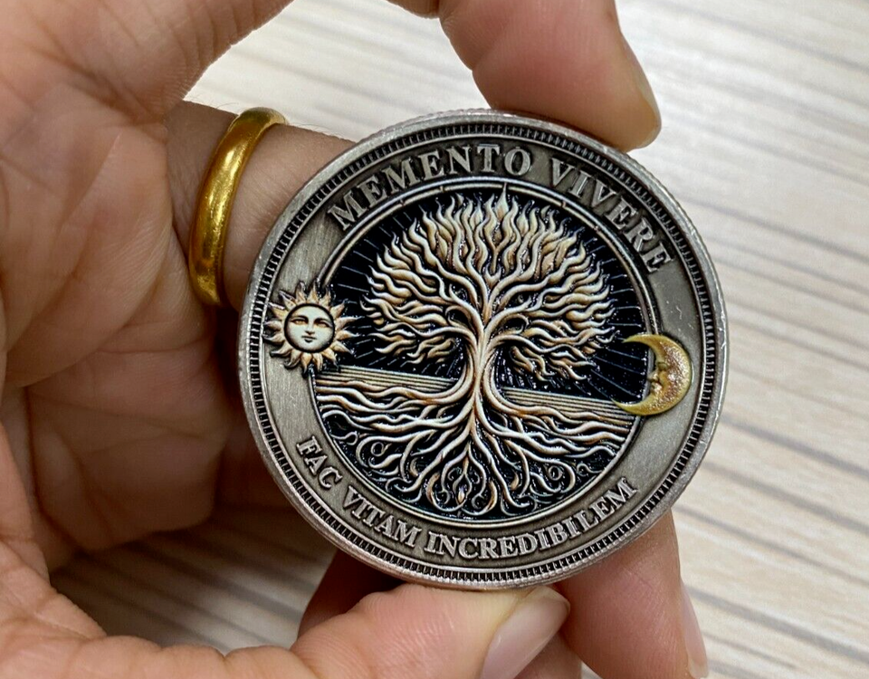 Memento Mori Challenge Coin | Elevate Your Daily Stoic Practice | 3D ...