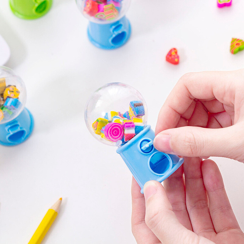Fruit Gashapon Eraser Machine Eraser Dispenser Kids Stationary ...