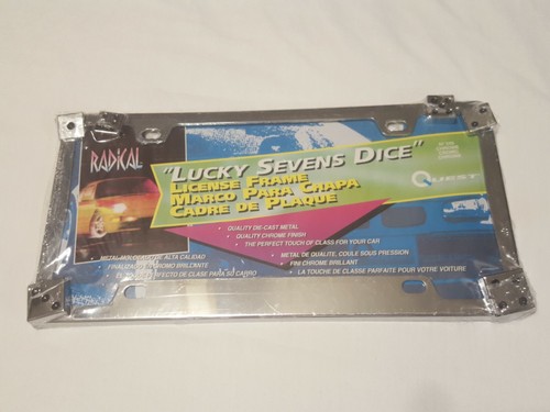 LUCKY SEVENS DICE METAL LICENSE PLATE AUTOMOTIVE FRAME AUTO CAR VEHICLE ...