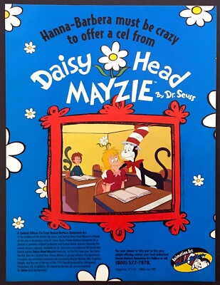 1995 Dr. Seuss Daisy Head Mayzie Cat in Hat Animation Cel Release promo ...