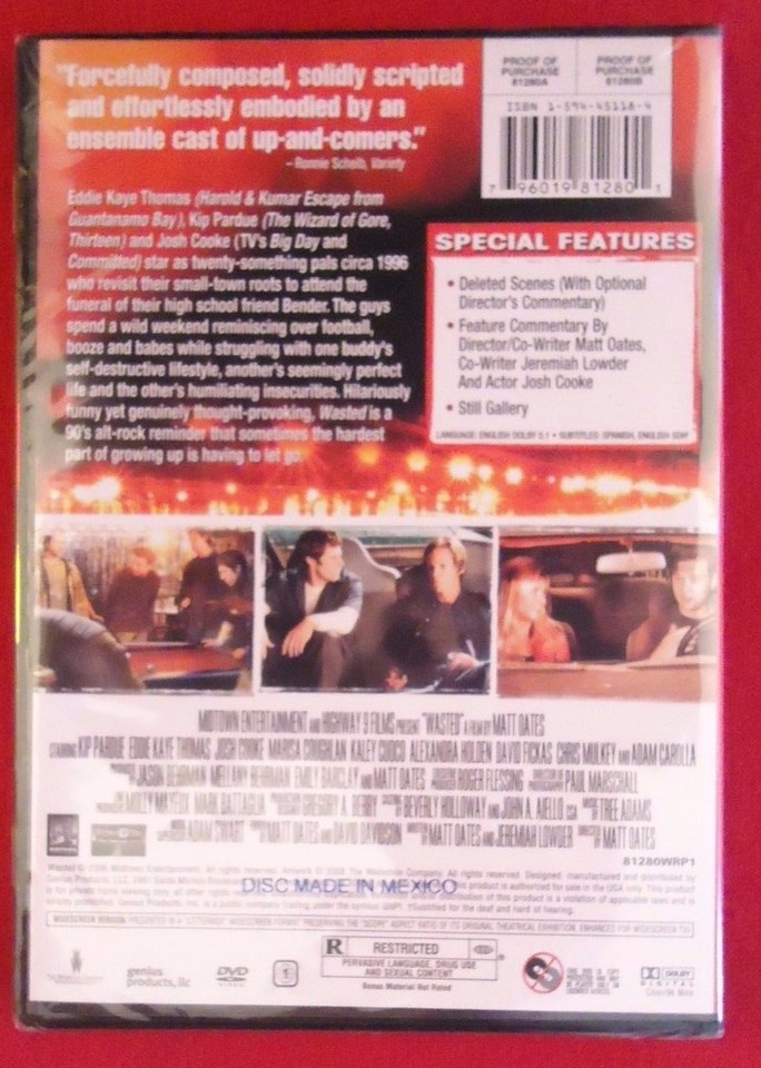 Wasted (DVD, 2008) Kaley Cuoco (Big Bang Theory) Kip Pardue (Sealed ...