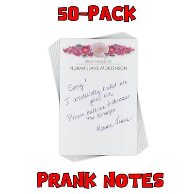 50 Sheets Funny Parking Lot Prank Practical Joke Note I Backed Into ...
