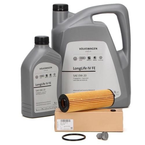 6L 6Liter ORIGINAL VW Audi Motoröl Öl 0W-20 LONGLIFE IV FE + Ölfilter ...