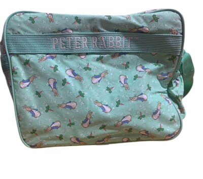 Vtg 12" x 10" Peter Rabbit Green Baby Diaper Bottle Bag Childrens Wet ...