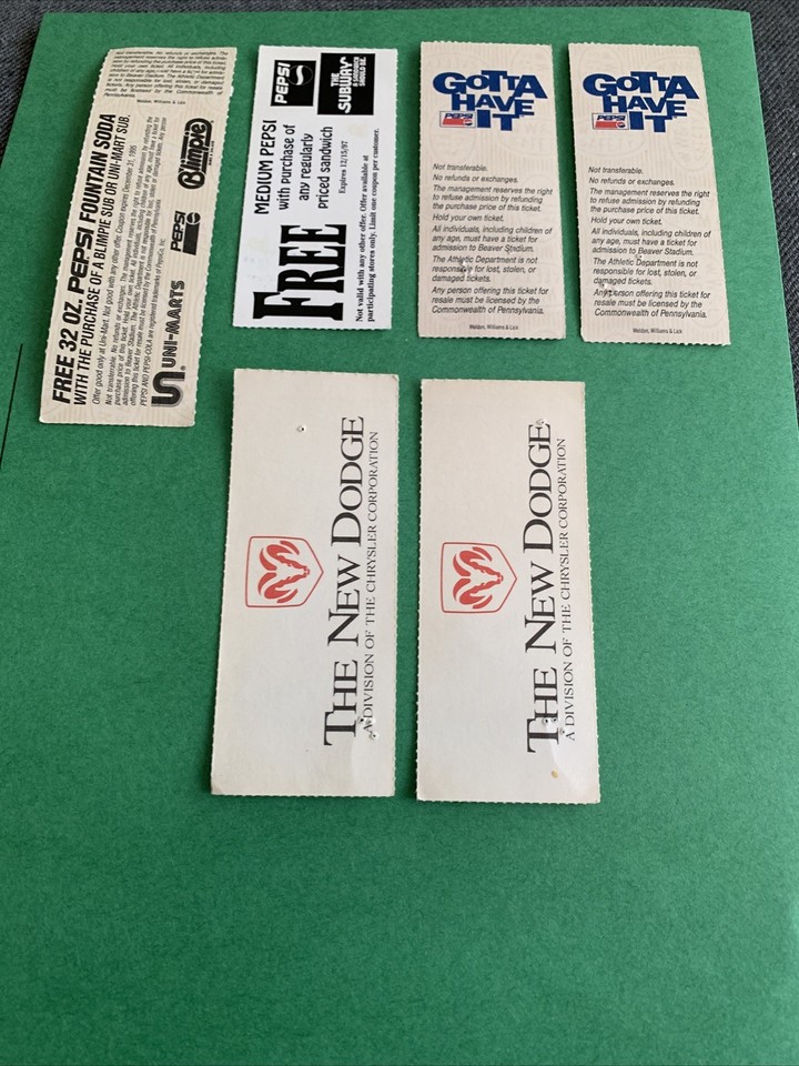 U. Of Michigan Football Tickets (6) 1993,1995,1997. | eBay