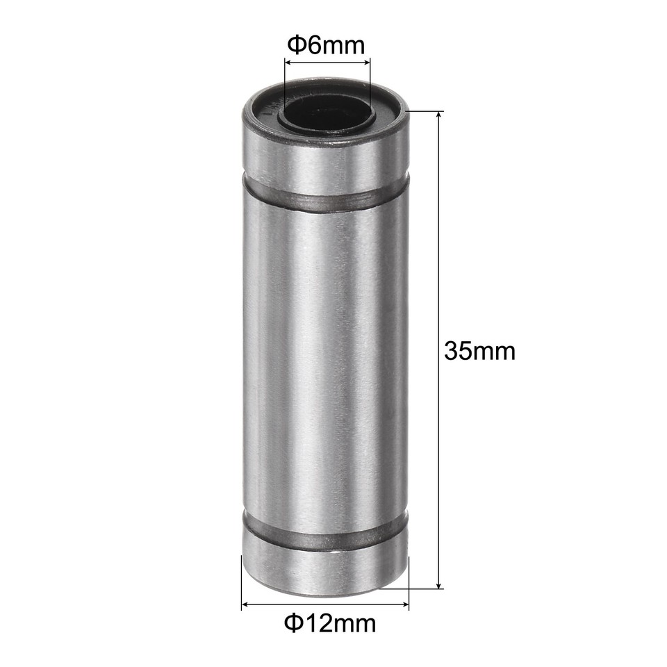 4pcs LM6UU Linear Ball Bearing 6mm Bore Dia,12mm OD,35mm Length CNC ...