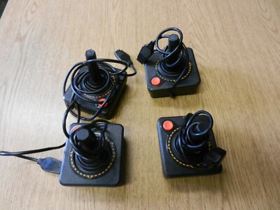 Lot 4 1980's Atari 2600 Joy Stick Controllers Orange Trim Vintage Used ...