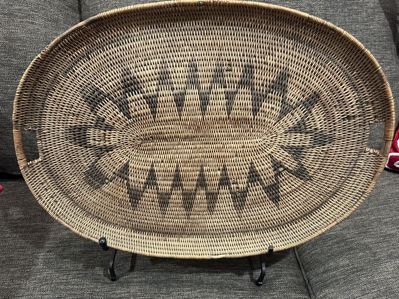 2 RARE C. 1900 AUTHENTIC NATIVE AMERICAN PAIUTE BASKET TRAYS ROUND ...